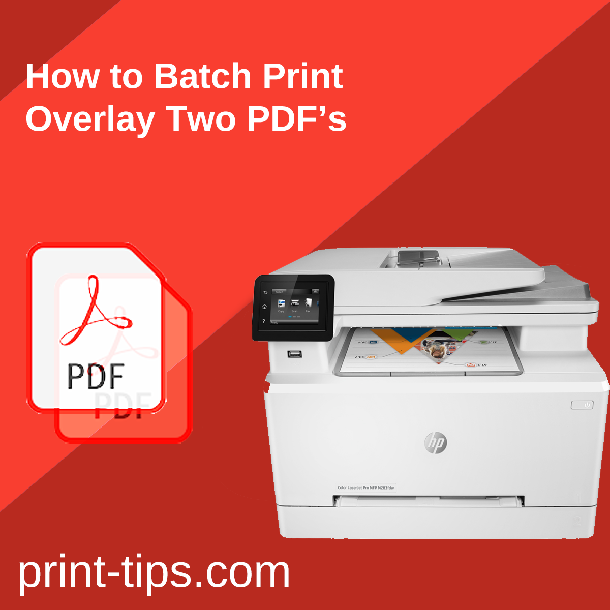 How to Batch Print Overlay Two PDF's - Add Header Image or Text when Printing - Print Tips